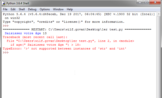[Résolu] Problème avec mon programme par WilfriedGovan - page 1 - OpenClassrooms